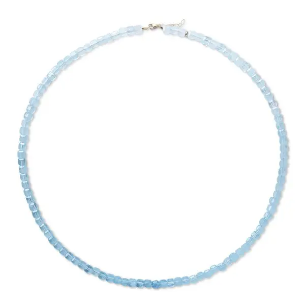 BOMBYX HOUSE Aquamarine Cubist Chain Necklace - Blue