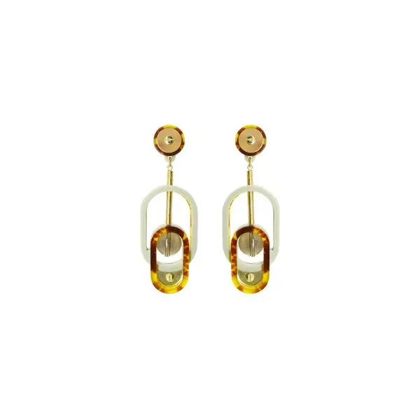GISSA BICALHO Neutrals Intersection Earrings - Beige