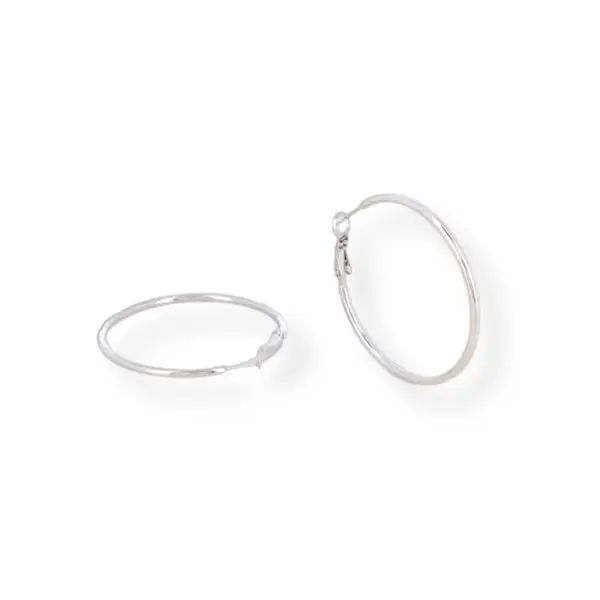 DIVINE ARIA Mia Thin Hoop Earrings - Silver