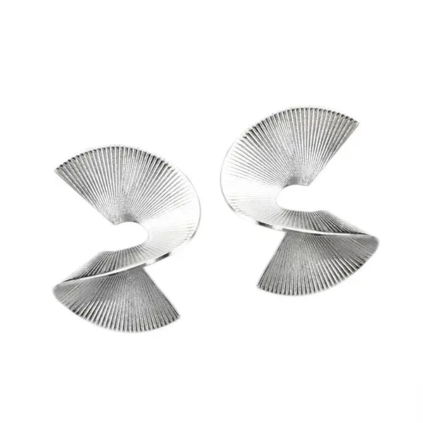BIKO Solarwave Stud Earrings - Silver