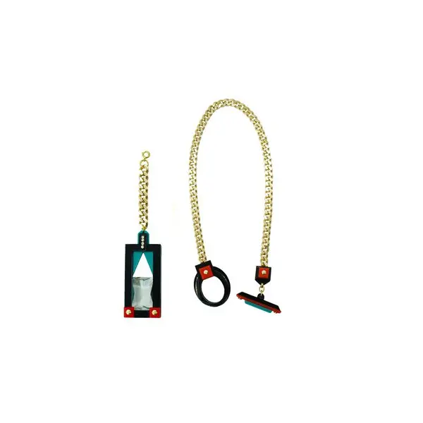 GISSA BICALHO Handmade Acrylic Necklace With Stone - Blue