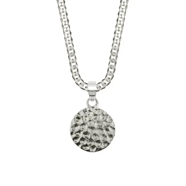 CHARLOTTE'S WEB JEWELLERY Lakshmi Hammered Disc Necklace - Silver