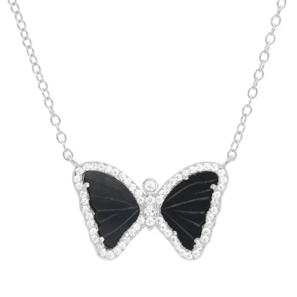 KAMARIA Butterfly Pendant Necklace - Silver