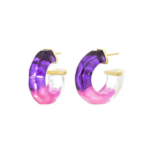 GOLD & HONEY Huggies Earrings - Pink
