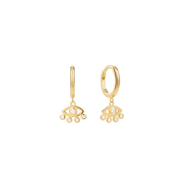VANCHI Defender Evil Eye Hoop Earrings - Gold