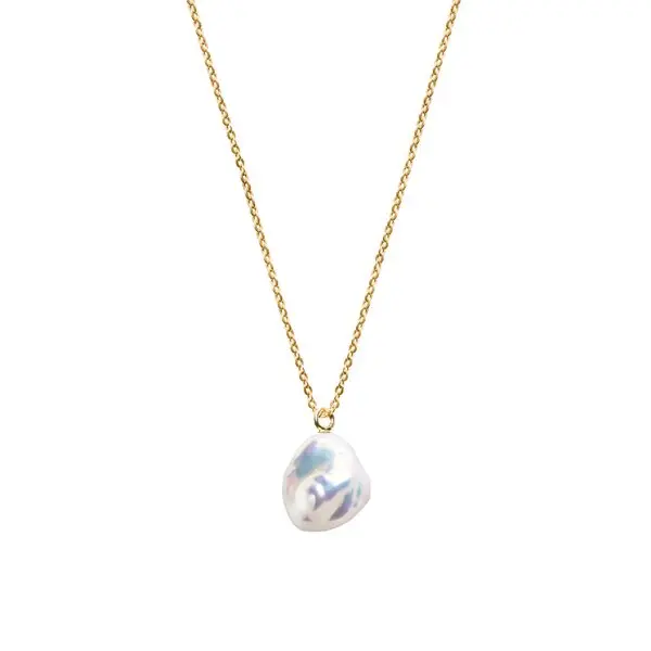 ORA PEARLS Mermaid Keshi Pearl Necklace - White/gold
