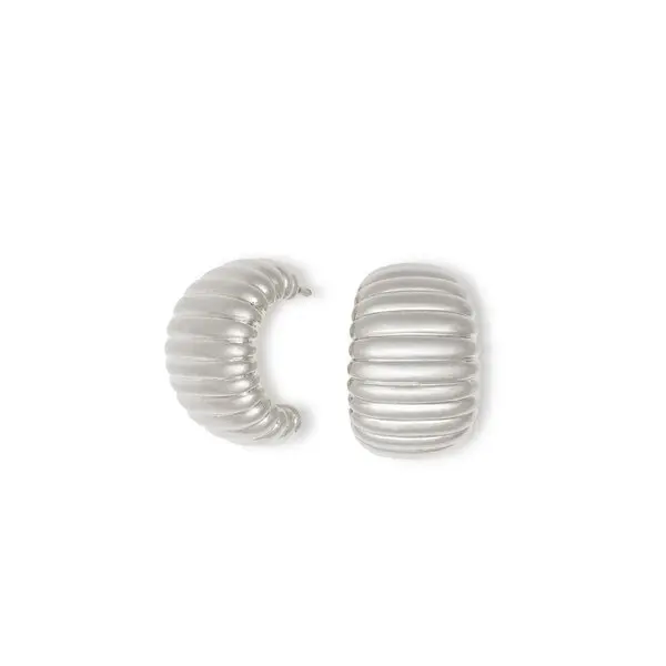 SHABELLA NYC Bold French Earrings - Silver