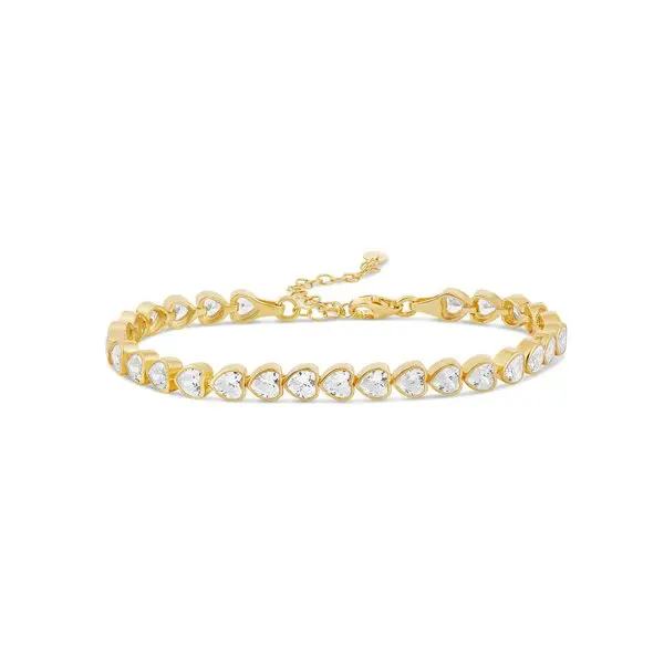 SHYMI Mini Heart Bezel-set Tennis Bracelet - Gold