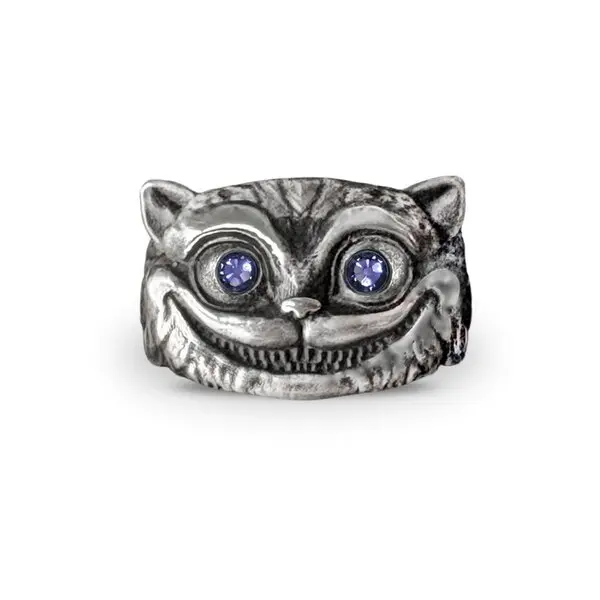 PERRY GARGANO Alice In Wonderland Cheshire Cat Ring - Silver/purple