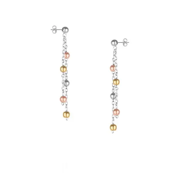 SPERO LONDON Dorica Sterling Silver Multi Bead Drop Earrings - Gray