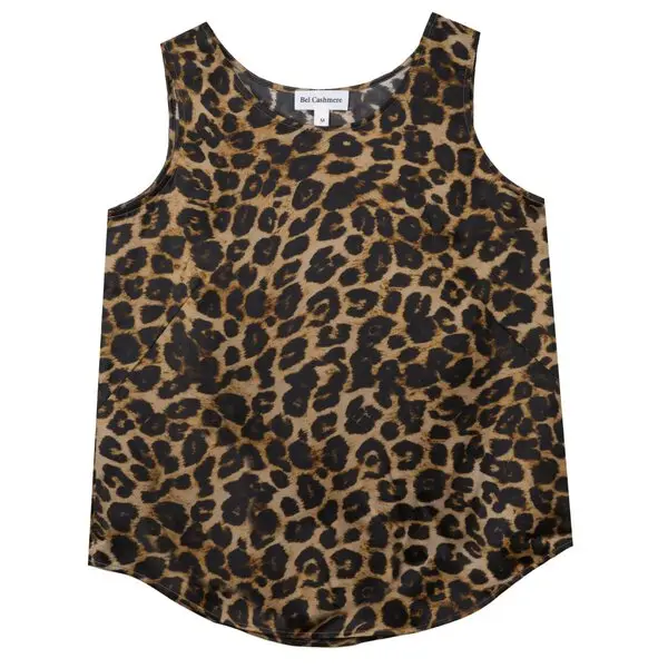 BEL CASHMERE Silk Leopard Top