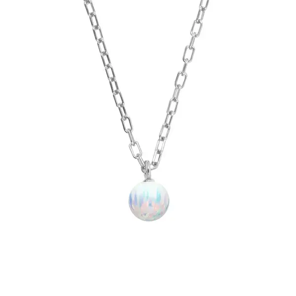 ORA PEARLS Opia Ice Opal Pendant Necklace - Silver