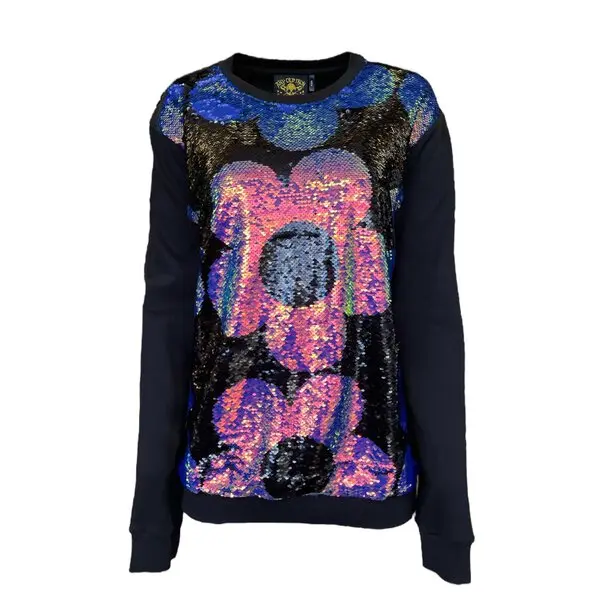 ANY OLD IRON Iridescent Reversible Sequin Sweatshirt