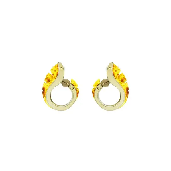 GISSA BICALHO Leaves Hoop Earrings - Beige