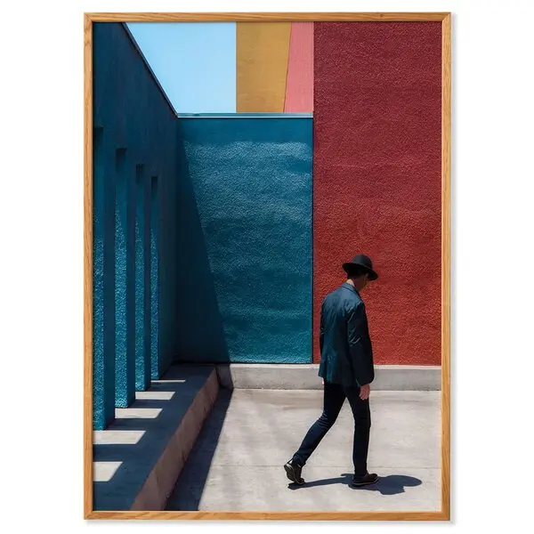 PAPER COLLECTIVE Blue / Red Primary Spaces Art Print - Blue/red