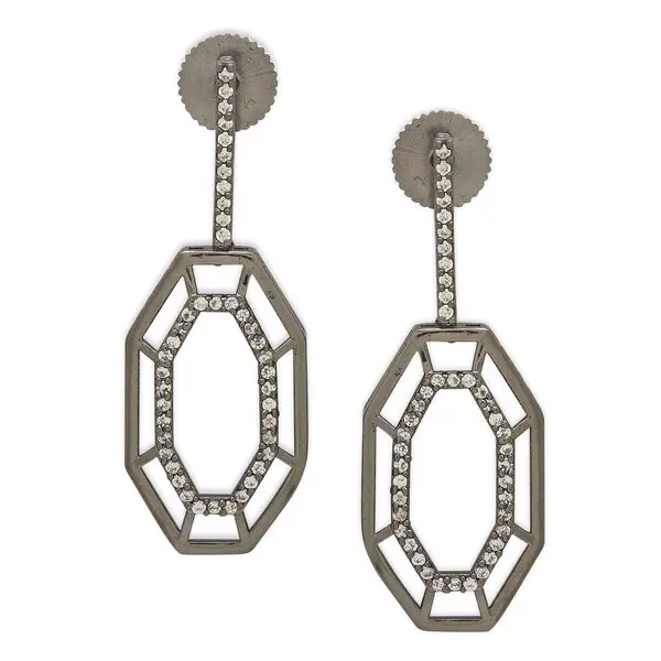 DHWANI BANSAL Syra Zirconia Earrings - White/grey