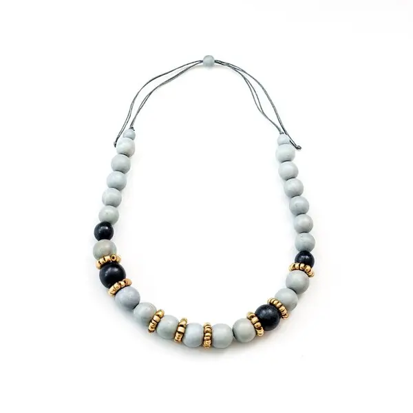 Likhâ Pompa Wood Statement Necklace