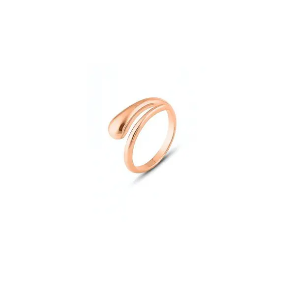 SPERO LONDON Signature Stacking Snake Ring - Rose Gold