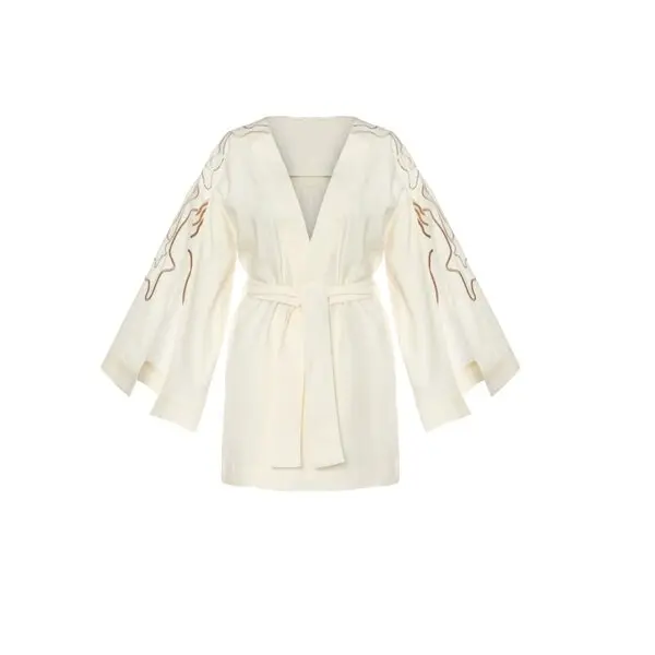WOMEN & WOMEN Woven Embroidered Cape Kimono