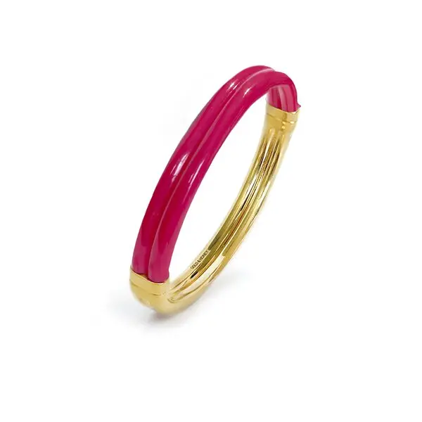 GOLD & HONEY Ridge Hinge Bangle - Pink/gold
