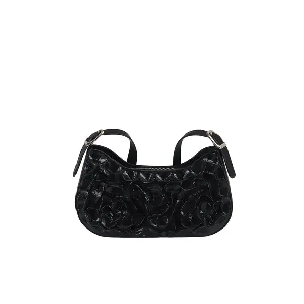 F3ROG BY RANA Hand-painted Baguette Bag - Black