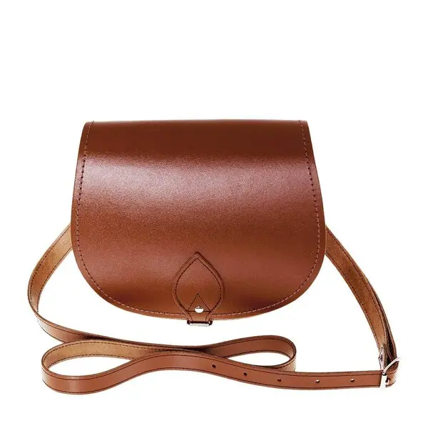 ZATCHELS Handmade Leather Small Saddle Bag - Brown