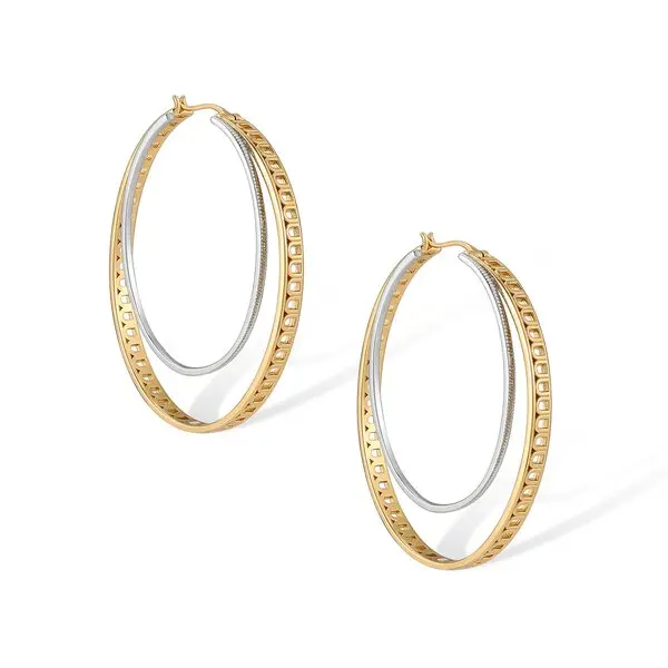 RETRO CHIC Gold / Silver Colosseum Earrings - Gold/silver