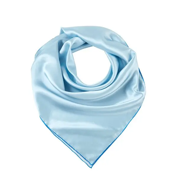 SOFT STROKES SILK Pure Silk Scarf Glacier Solid Colour Collection Ice Blue Large - White