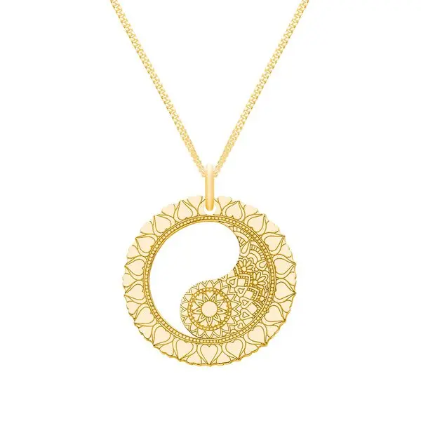 CARTERGORE Mandala Yin Yang Pendant Necklace - Gold