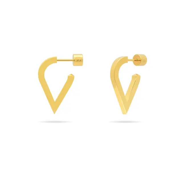 MEULIEN Stylized Waterdrop Drop Earrings - Gold