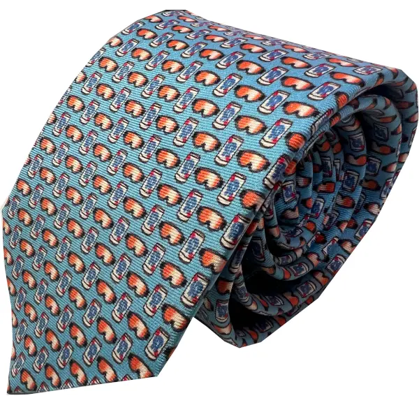 LAZYJACK PRESS Beer Goggle Neck Tie - Blue