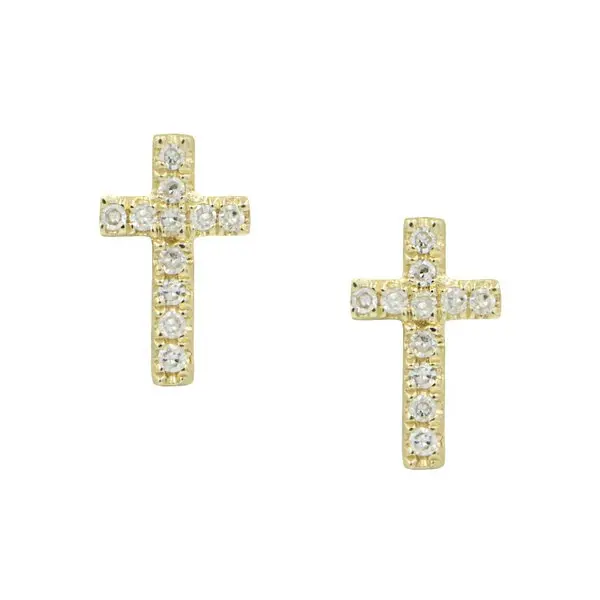 KAMARIA Cross Diamond Stud Earrings - Gold
