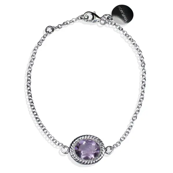 VINTOUCH ITALY Silver Amethyst Bracelet - Silver/purple