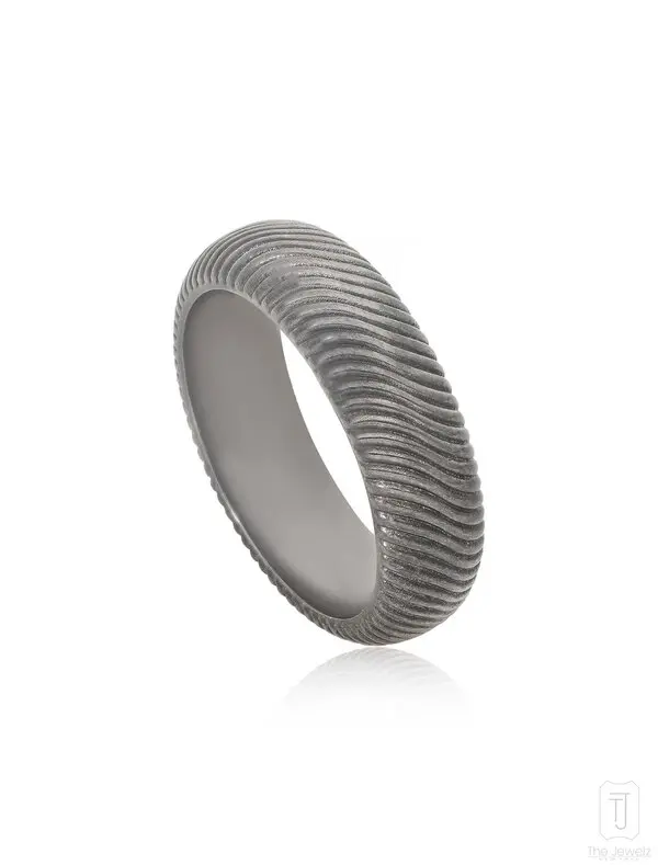 THE JEWELZ Sterling Silver Band Ring - Black/silver