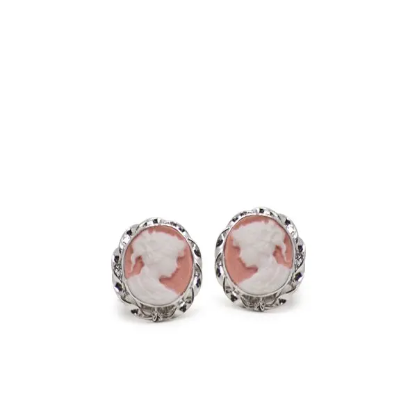 VINTOUCH ITALY Cameo Stud Earrings - Orange