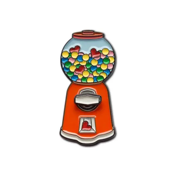 MAKE HEADS TURN Bubble Gum Machine Enamel Pin - Black/red
