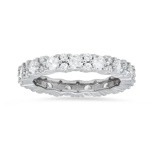 KYLIE HARPER Diamond Cz Eternity Band Ring - Silver