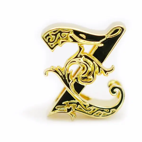 NUGGETS & KARATS Plated Gothic Letter Z Charm - Gold