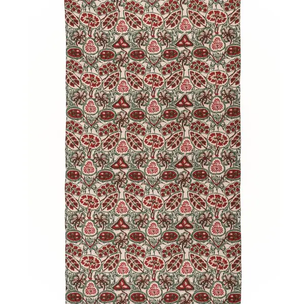 MIND THE GAP Green / White / Red Heirloom Linen Tablecloth By - Green/white/red