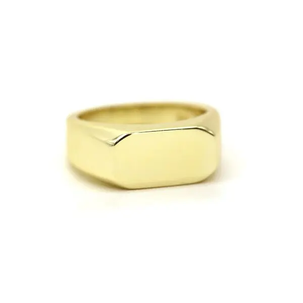 VICSTONENYC FINE JEWELRY 14k Yellow Bold Signet Ring - Gold