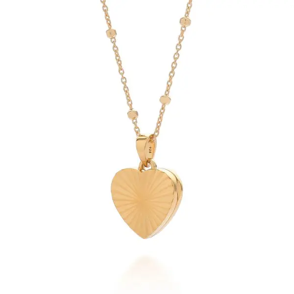 NELLOU JEWELLERY Aura Heart Locket Necklace - Gold