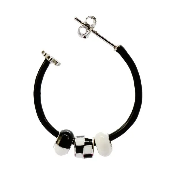 PINNOLE Dalmata Mix Single Earring - Black/white