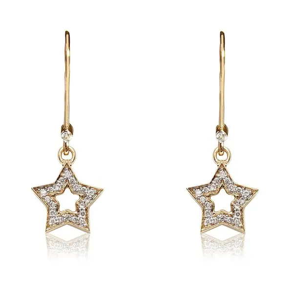 KAIZARIN Dangling Starry Diamond Earrings - Gold