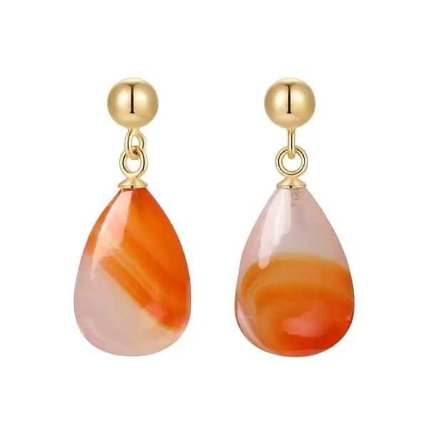 KATY FAYE August Sardonyx Drop Earrings - Gold/yellow