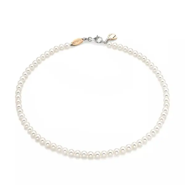 UNALOE Sterling Silver Freshwater Pearl Choker - Silver/white