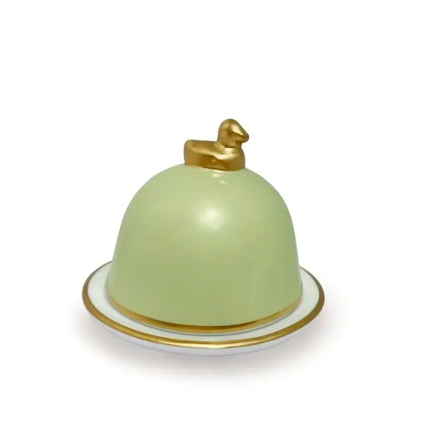 ELISKÁ Butter Dish With Canard Pistachio