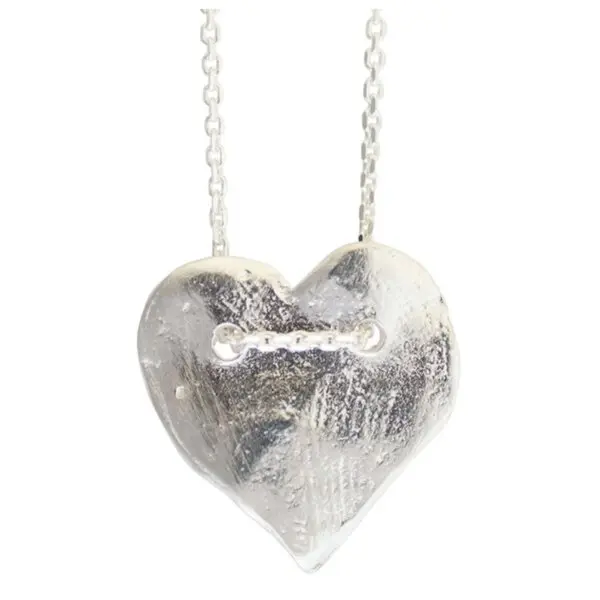 KAREN HALLAM Valentina Heart Charm Necklace - Silver