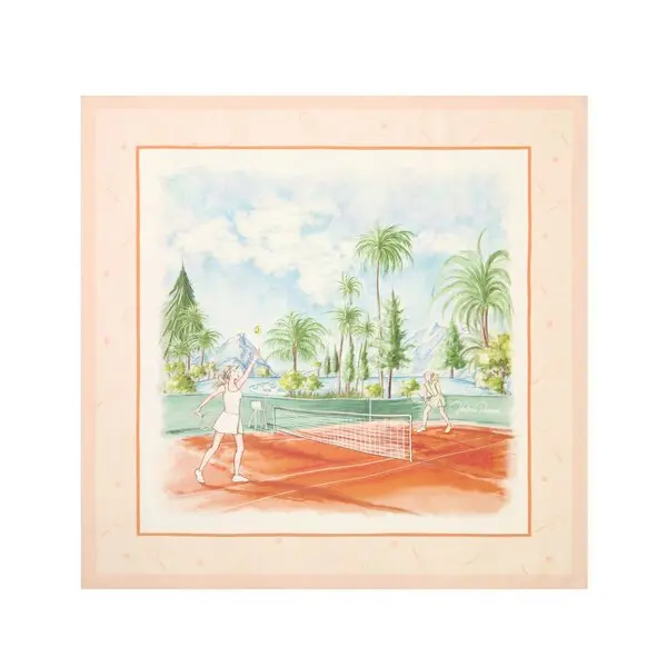 VICTORIA PAULSEN Tennis Silk Scarf - Orange