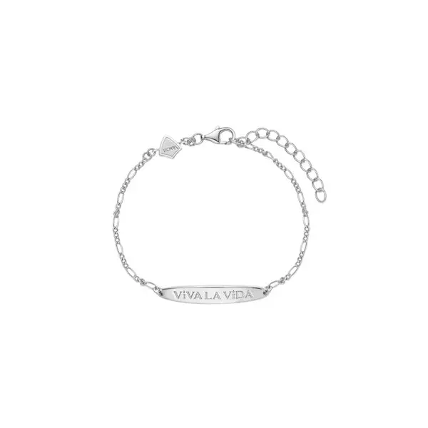 VANCHI Viva La Vida Bar Chain Bracelet - Silver