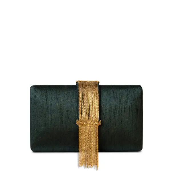 SIMITRI Fringe Clutch - Green